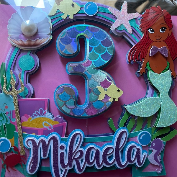 Cute Black Little Mermaid Cake Topper - Etsy