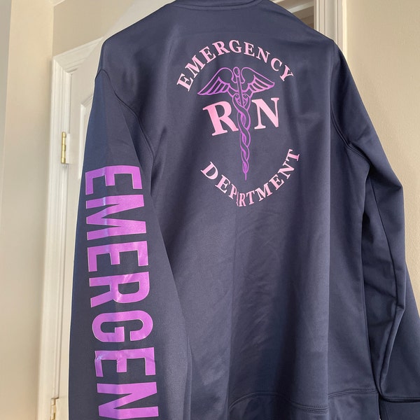 Emergency Department RN Caduceus Nursing Embroidered Custom ...