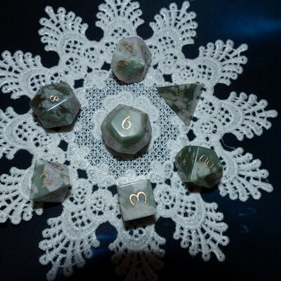 Custom Stone Dnd Dice Set Tiger Eye Dnd Dice Set Sorcerer Dungeons and ...