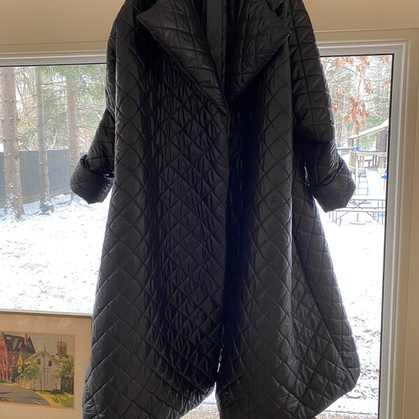 Quilted Coat Women, Oversized Poncho Women, Blanket Coat XL, Puffer ...