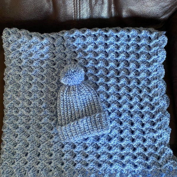 Crochet Pattern / Crochet 2 Rows Repeating 3D Baby Blanket Written ...