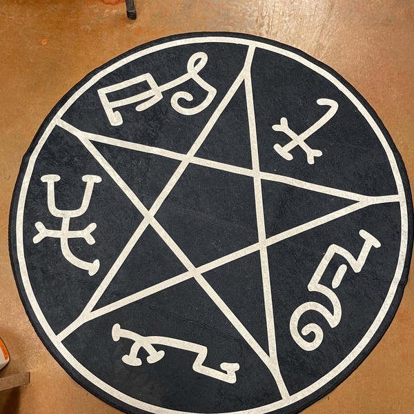 Pentacle Rug, Devil's Trap Round Rug, Pentacle Symbol Rug, Star Round ...