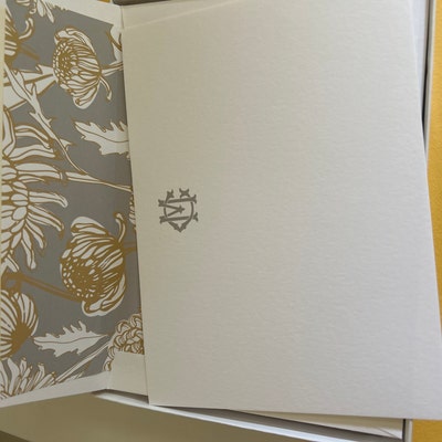 Custom Monogram Thank You Notes With Lined Envelopes Personalized ...