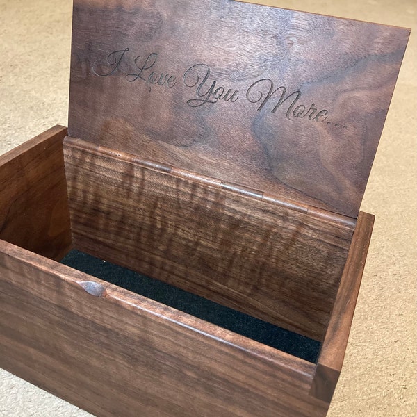 Custom Wood Hinge Box, Keepsake Box, Engraved Valet Box, Custom ...