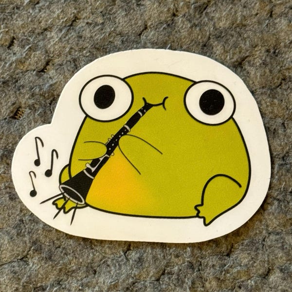 Clarinet Frog Sticker - Etsy