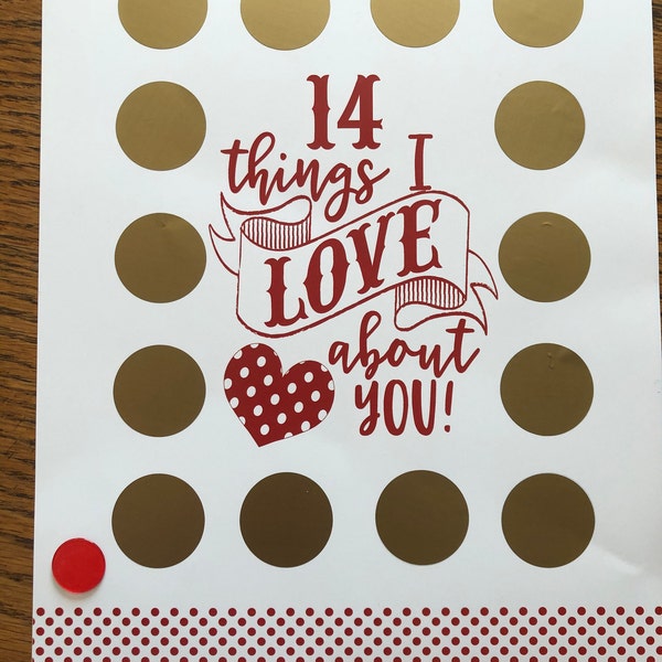 14 Things I or WE Love About You - Valentine's Scratch off Countdown ...