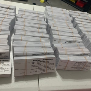 250 RAFFLE TICKETS Custom Printed Numbered Raffle Tickets Fundraiser ...