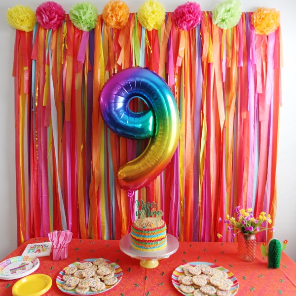 Fiesta Backdrop, Fiesta Decorations, Streamer Backdrop, Fringe Backdrop ...