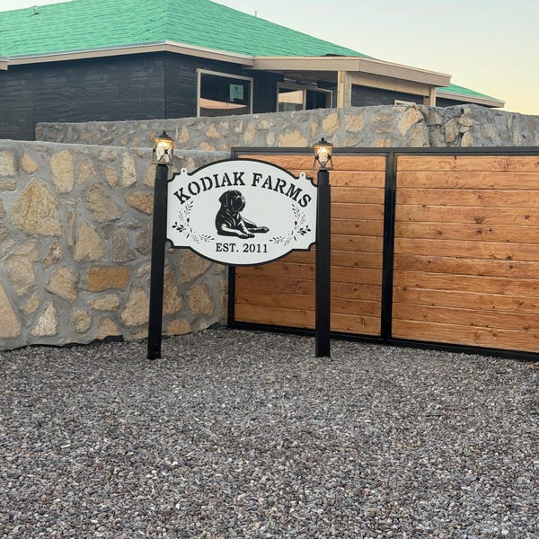 Custom Aluminum Farm Entrance Sign, Personalized Ranch Gate Decor ...