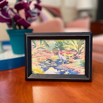 Eclectic Picture Frames Colorful Ridges Funky Decor Vintage Lime Green ...