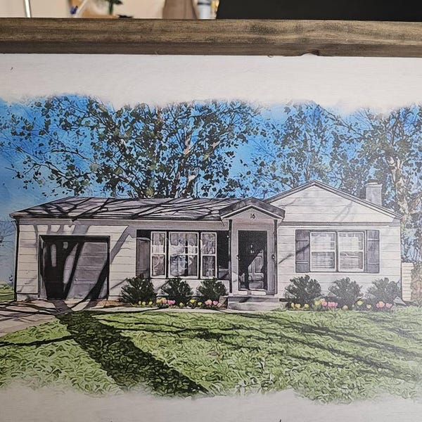 Home Portrait, House Painting, Housewarming Gift, Our First Home Sign ...