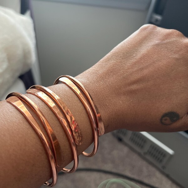 Copper Bangle Bracelets, Eight Gauge Cooper, Copper Bracelets, Overlap ...