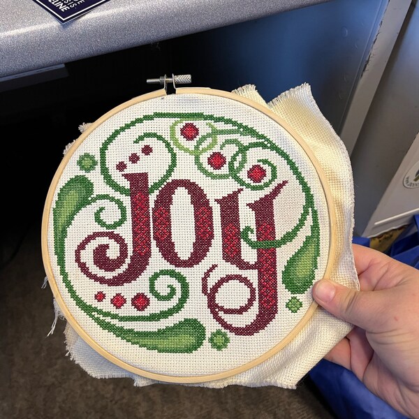 Christmas Joy Cross Stitch Pattern: Holiday Wreath Embroidery (PDF Pattern) - Etsy