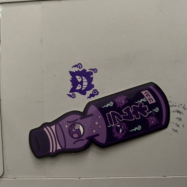 Gastly / Haunter / Gengar Ramune Bottle Sticker // Ghost-type Decal - Etsy