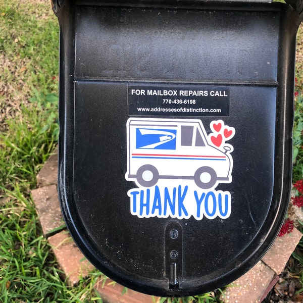 USPS Thank You Mailbox Sticker, Mailman Thank You Sticker - Etsy