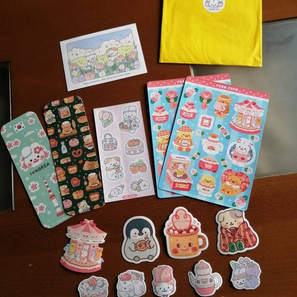 Rose Core Sticker Sheet Cute, Kawaii, Aesthetic, Cozy, Bear, Rabbit ...