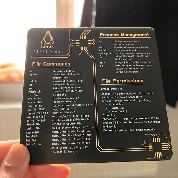 Linux Cheat Sheet Coasters Made From a High-quality Circuit Board for ...