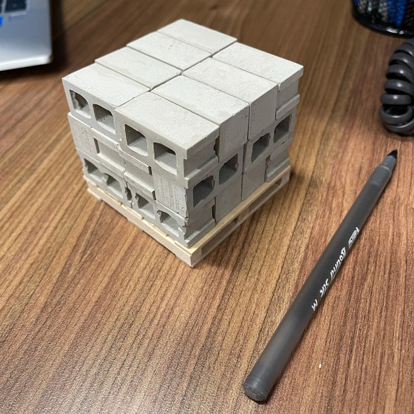 Mini Cinder Blocks Made of Cement With Pallet - Premium Quality - 1/12 ...