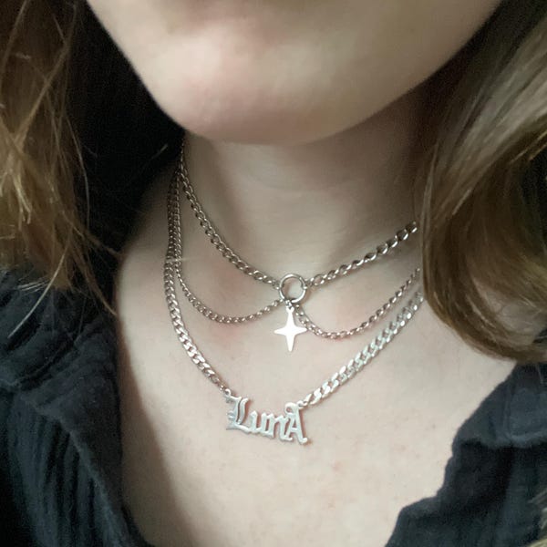Astral | Layered Dainty Star Necklace | Stainless Steel Celestial ...