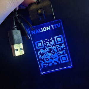 Personalized QR Code Led Pendant QR Code Led Necklace Light up Keychain ...