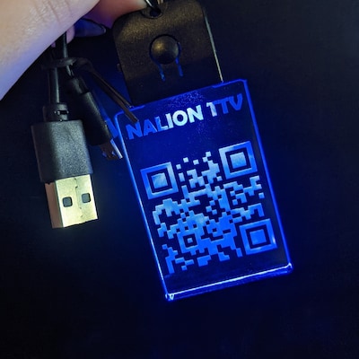 Personalized QR Code Led Pendant QR Code Led Necklace Light up Keychain ...