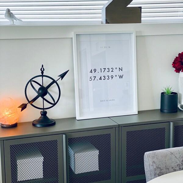 Coordinates Wall Art Printable Template, Personalized Anniversary Gift ...