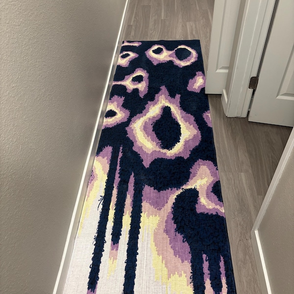 Animal Print Pink & Green Cowhide Area Rug, Gradient 9x12 Dopamine Home ...