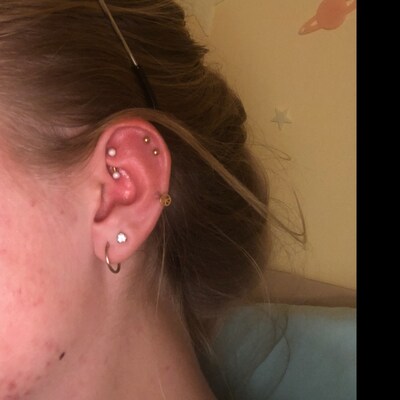 Peace Sign Cartilage Hoop 5mm Tiny Helix Hoop Tragus Piercing Tragus ...