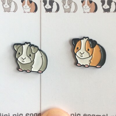 Mini Pig Enamel Pins, Black Soft Enamel Badge, Guinea Pig Enamel Brooch ...
