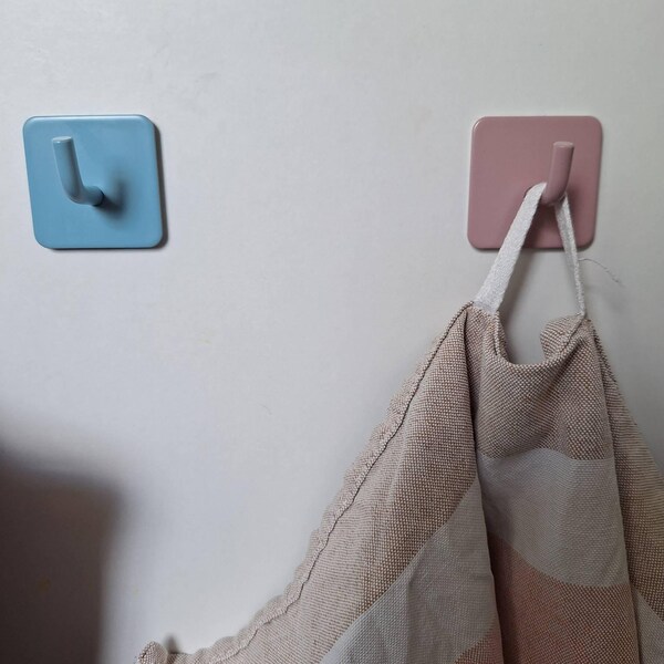 DEKAZIA® 4 Adhesive Hooks, Colorful Hooks, Self-adhesive Towel Hooks ...
