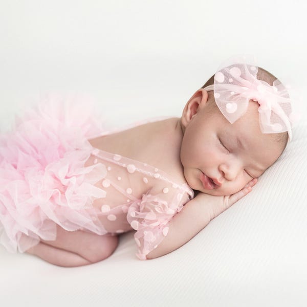 Lace Feather Baby Girl Romper Set, Newborn Photo Prop, Newborn Romper ...