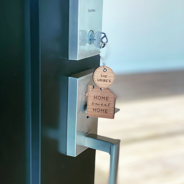 Personalized New Home Keychain, Home Sweet Home, Home Key Chain ...