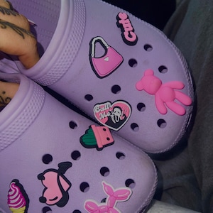 Shoe Charms to Fit Crocs Pvc Rubber Mix Styles Lips Kiss Butterfly ...