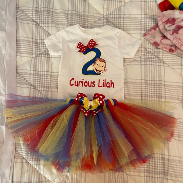 Curious George Birthday Outfit; Curious George Tutu Set; Curious George ...