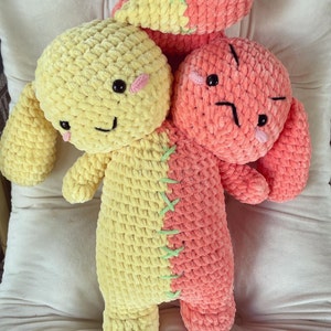 Crochet Pattern Two Headed Plushie Bunny Bear Halloween - Etsy Finland