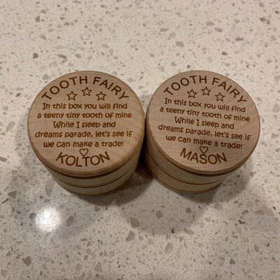 Tooth Fairy Box Custom Wood Engraved With Tooth Fairy Poem Alternate ...