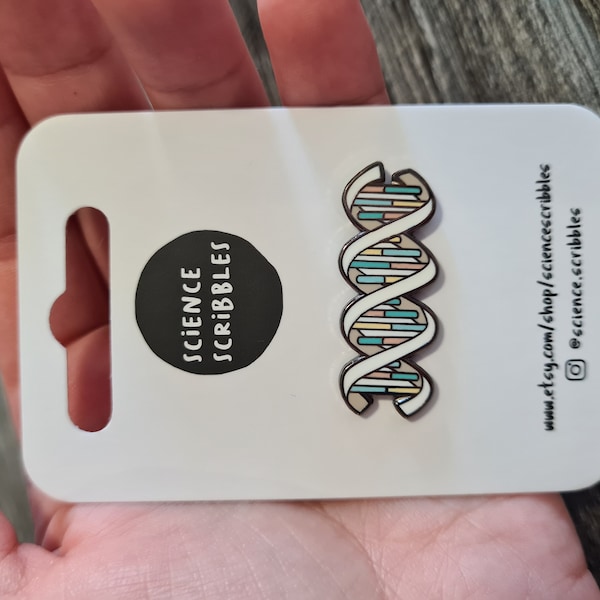 DNA Double Helix Enamel Pin, Genetics Badge, Biology Science Gift - Etsy