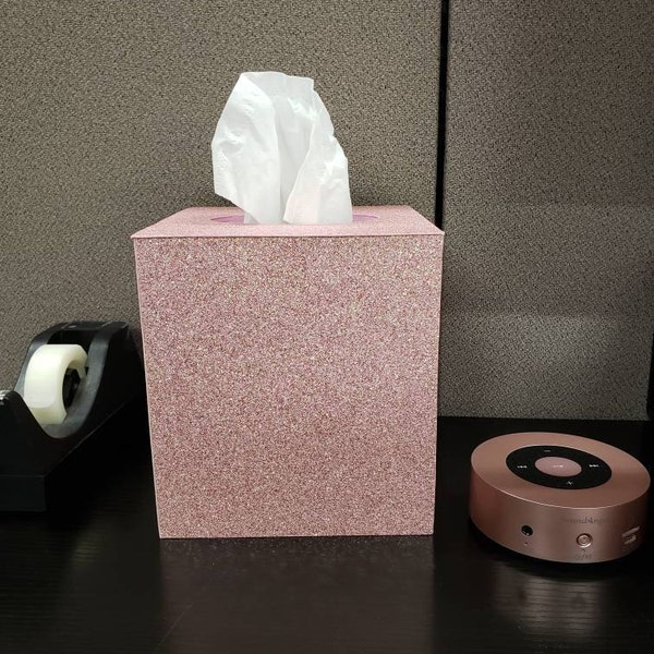 GLITTER TISSUE BOX Cover-pink/raspberry Fine Glitter or Choose From ...