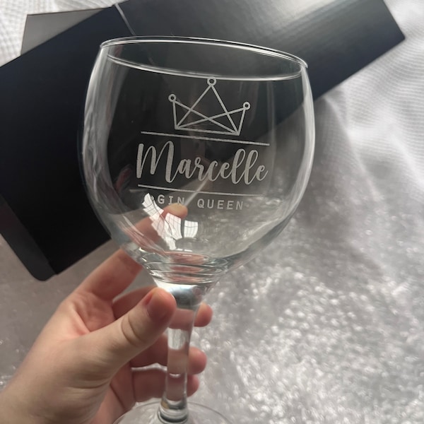 Personalised Gin Glass With Gift Box Engraved Custom Glassware ...
