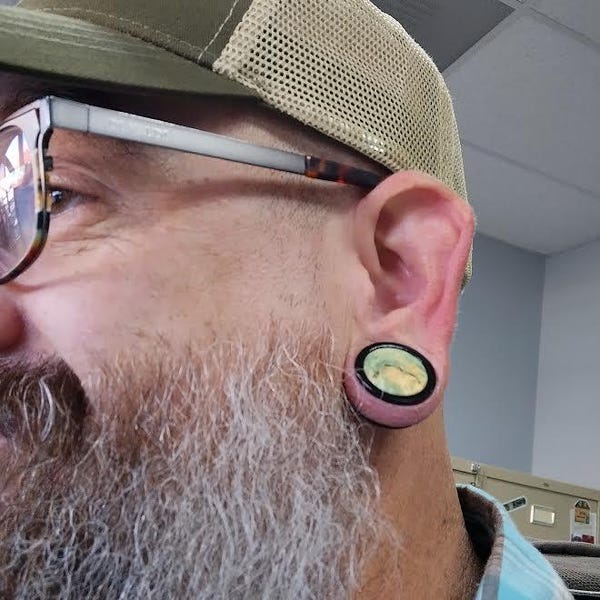 Organic Ear Plugs With Green Wood Inlay | Wooden Green Gauges 10 12 ...