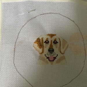 Dog Needlepoint Canvas/hand Painted Needlepoint Canvas/tiny German ...