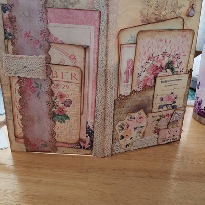 Junk Journal, Page Pockets, No. 4, Kit, Folio, Folder, Shabby, Butterfly, Insert, Pink, My Porch ...