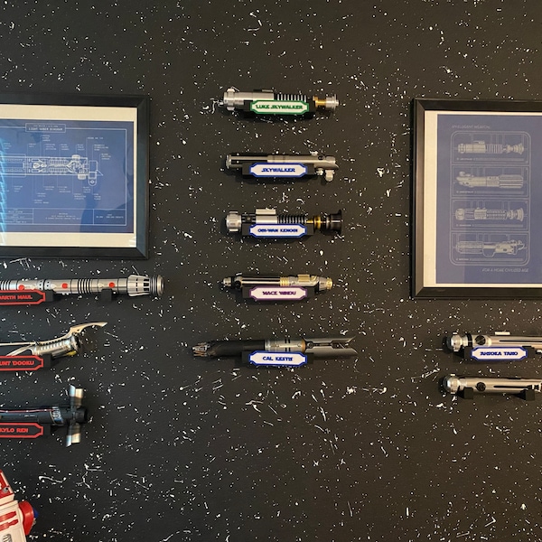 Horizontal Lightsaber Wall Mount Holder Display | 3D Printed | Galaxy's ...