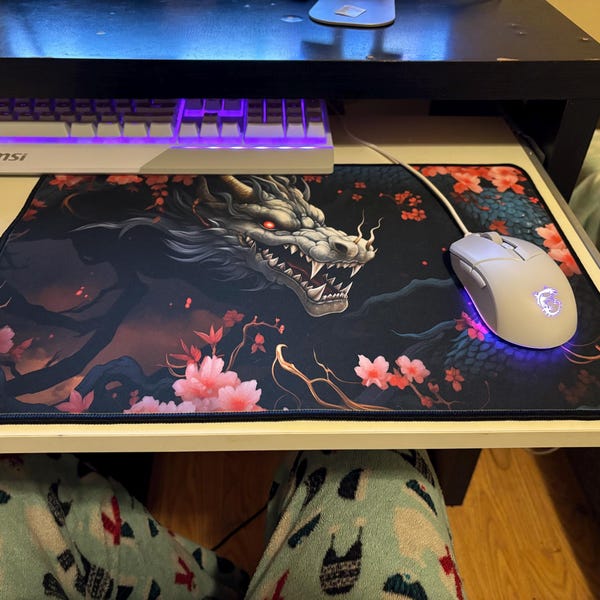 Japanese Office Decor, Japan Desk Mat, Asian Mouse Pad, Moon Mousepad ...