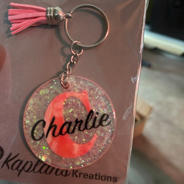 Glitter Keychains L Personalized Keychains L Backpack Keychain L ...