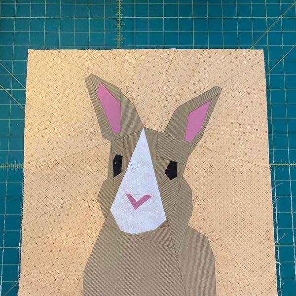 Rabbit Portrait - Easy Foundation Paper Pieced Quilt Pattern - Etsy