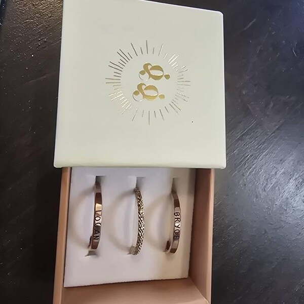 Personalized Name Rings | Gold Cursive Rings for Mom | Unique Two Kids ...