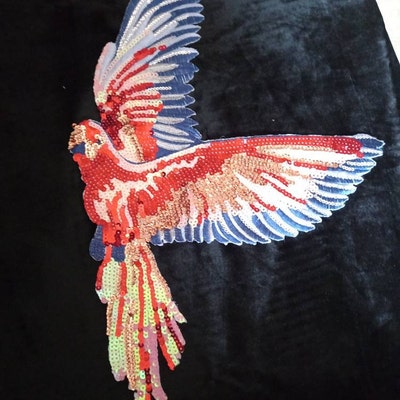 Large Flying Eagle Sequined Applique Patch,paillette Patch,sequins Patch Supplies for Coat,t ...