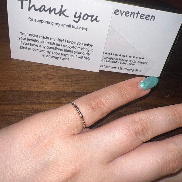 CUSTOM Morse Code Ring, Personalized Morse Code Ring, Any Word, Date ...