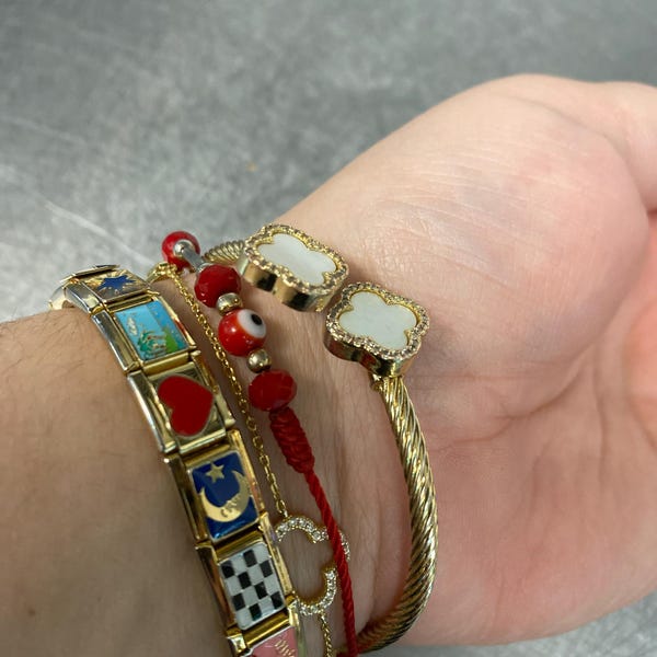 Gold Italian Bracelet, Custom Gold Italy Charms, Personalized Italian ...